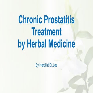 Treat chronic prostatitis by herbal medicine | PDF