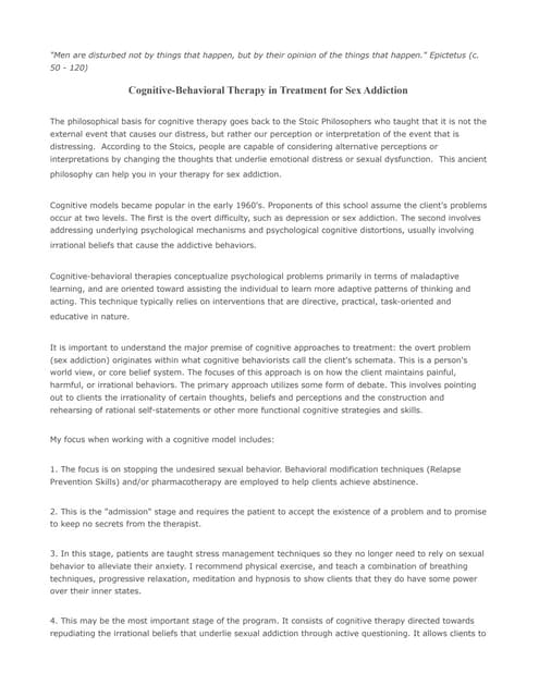 Treatment Of Sex Addiction Cbt Pdf