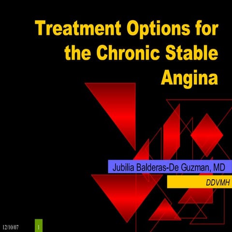 Treatment Options For The Chronic Stable Angina | PPT