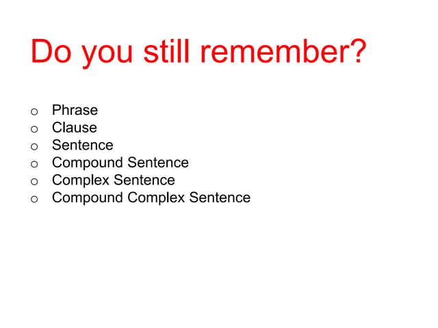 Sentence structure powerpoint | PPT