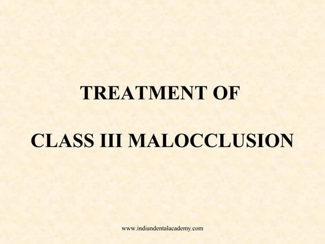 Class III Malocclusion | PPTX