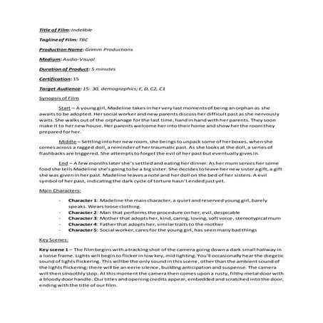 Draft treatment of film | PDF