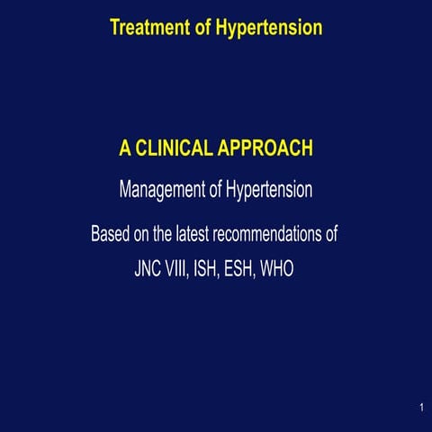 JNC 8 guideline to Management of Hypertension | PPTX