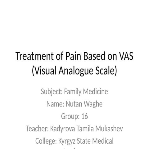 Visual Analog Scale (VAS) | PPTX
