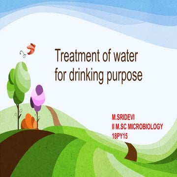 Treatment of water for drinking purpose | PPTX