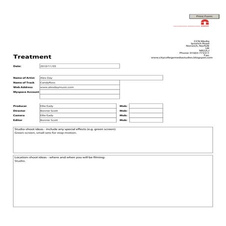 Treatment sheet | PDF