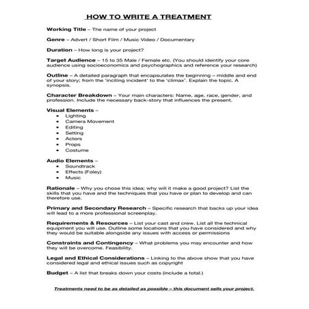 Writing a Documentary Treatment | PPT