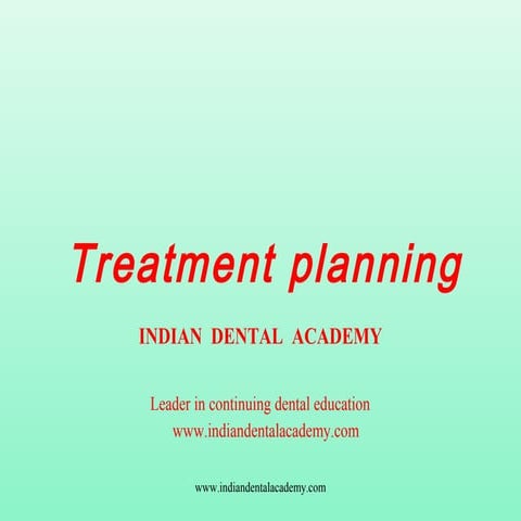 Treatment planing in dental implants/ orthodontic continuing education ...
