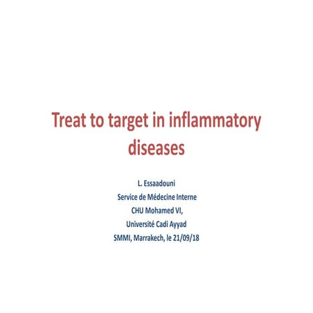 Treat to target in inflammatory diseases SMMI 2018 | PDF