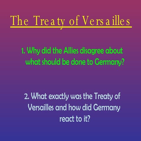 Treaty of Versailles | PPT