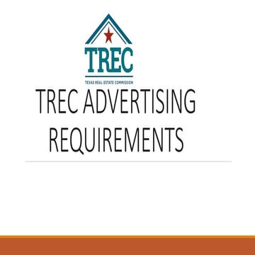 Trec advertising requirements 2018 | PDF