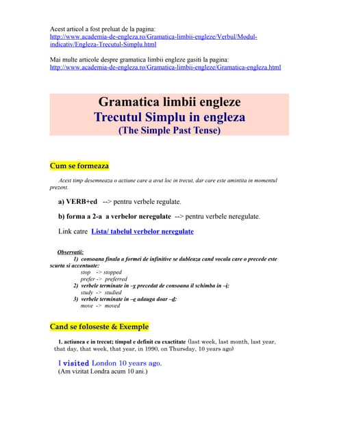 Tabel-timpuri-verbale-engleza | PDF