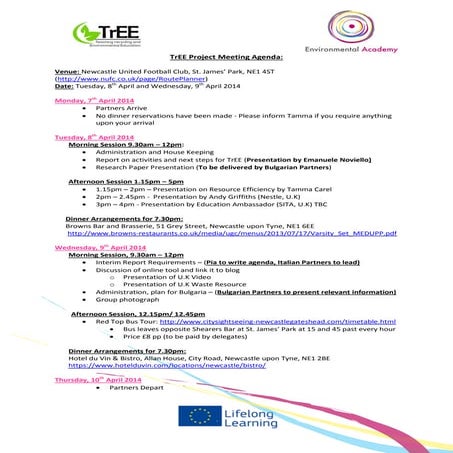 Tr ee agenda, newcastle upon tyne | PDF