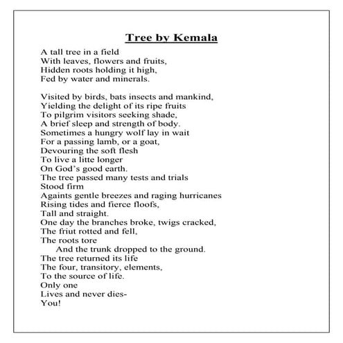 Tree by kemala (Negative & positive connotations) | DOCX