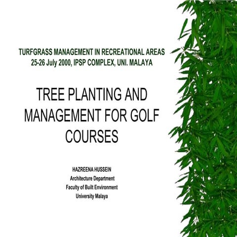 Tree Planting and Management for Golf Courses | PDF