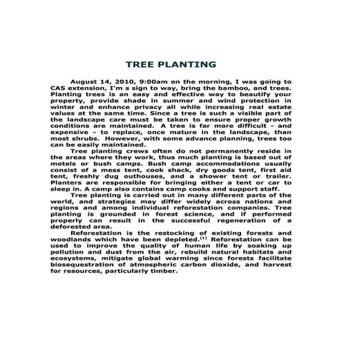 Tree planting | PDF
