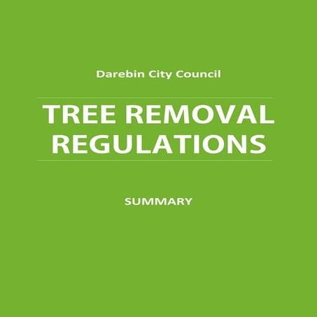 Tree removal darebin council regulations summary | PDF