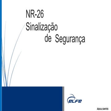 TREINAMENTO NR -26 TREINAMENTO PARA SINALIZAÇÃO | PPTX