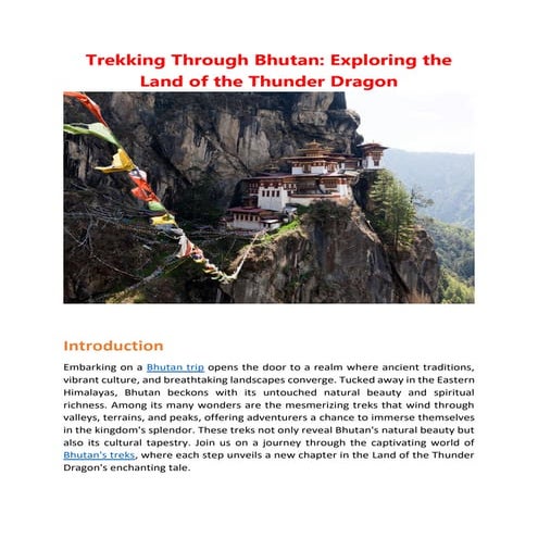 Trekking Through Bhutan: Exploring the Land of the Thunder Dragon | PDF