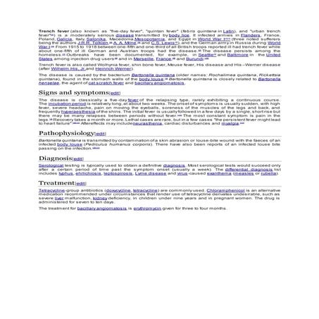 Trench fever | DOCX