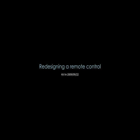 Exercise: Redesigning a remote control | PPT