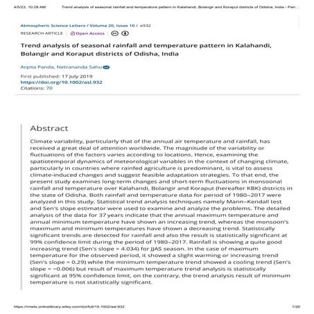 Trend analysis of seasonal rainfall and temperature pattern in ...