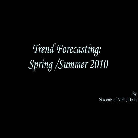 Trend Forecasting | PPT