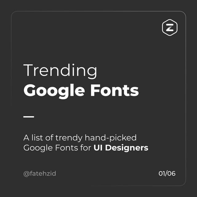 Trending google fonts for UI Designers | PDF