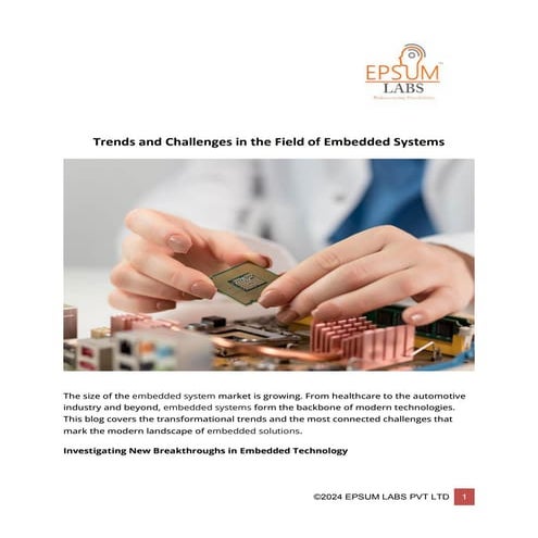 Trends And Challenges In The Field Of Embedded Systems Pdf