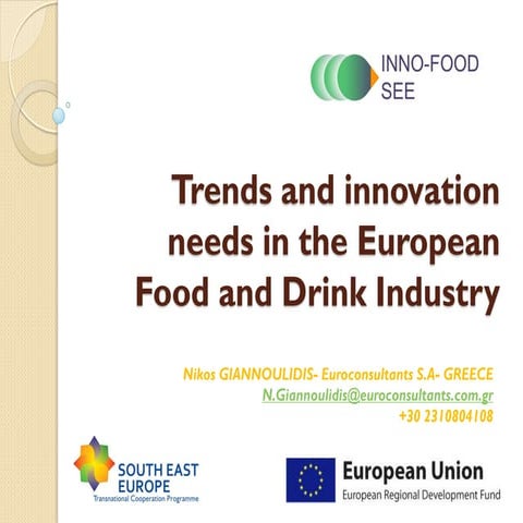 Trends and innovation needs in the european food and drink industry | PDF