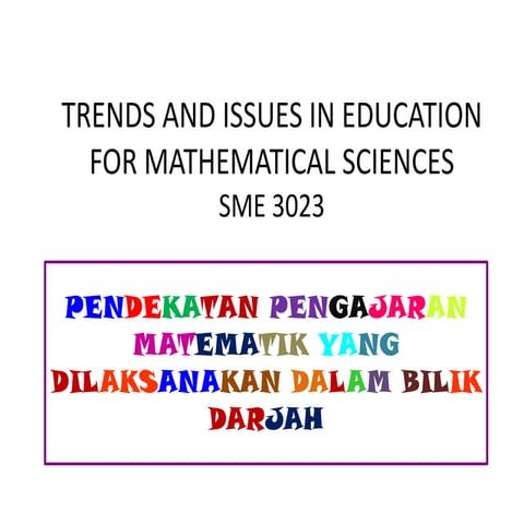 Trends and issues in education present | PPTX