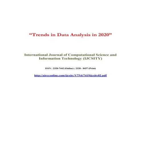 Trends in Data Analysis in 2020 - International Journal of ...