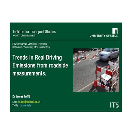 Trends in real driving emissions from roadside measurements | PDF