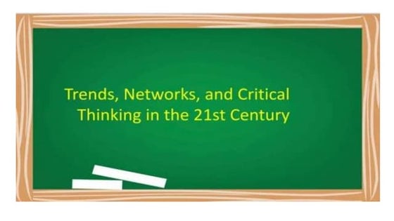 Trends, Network and Critical Thinking Unit 1 Definition of a Trend | PPTX