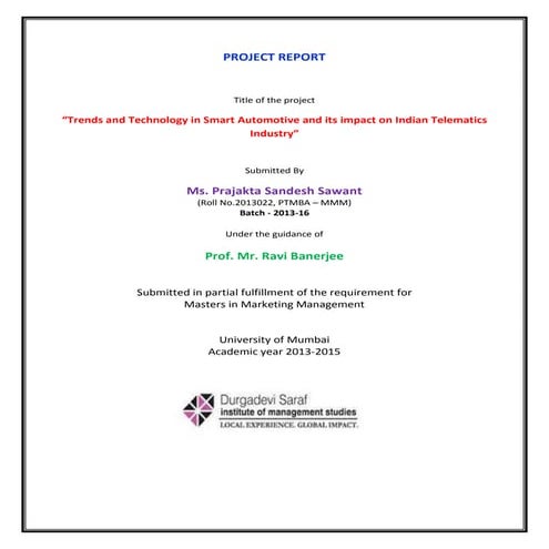 Trends & technology in smart automotive project | PDF