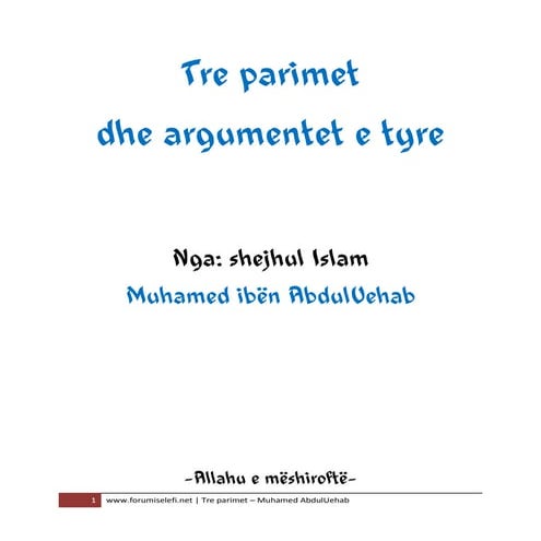Tre parimet dhe argumentet e tyre | PDF