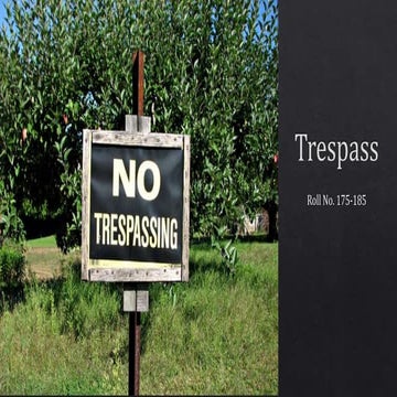Tresspass to property | PPTX