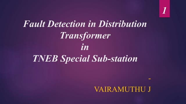 Fault Detection In Distribution Transformer Ppt