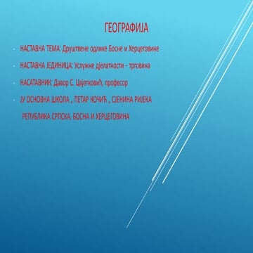 USLUŽNE DJELATNOSTI Trgovina u BiH | PPTX