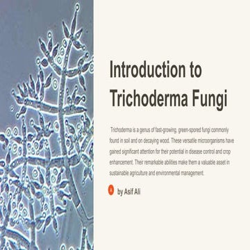 trichoderma fungi for disease introduction and methodology | PPTX