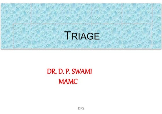 Triage ppt | PPT