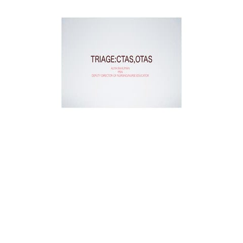 TRIAGE:CANADIAN TRIAGE AND OBSTETRICAL TRIAGE | PDF