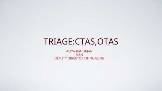 TRIAGE:CANADIAN TRIAGE AND OBSTETRICAL TRIAGE | PDF