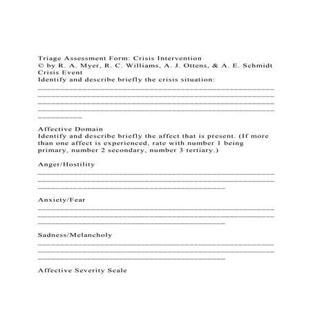 Triage Assessment Form Crisis Intervention © by R. A. Myer,.docx