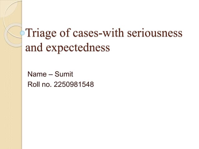 Severity, seriousness, predictability and preventability assessment | PPTX