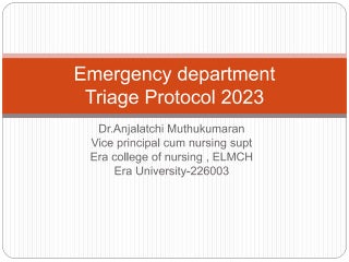 Triage In Emergency Department | PPT