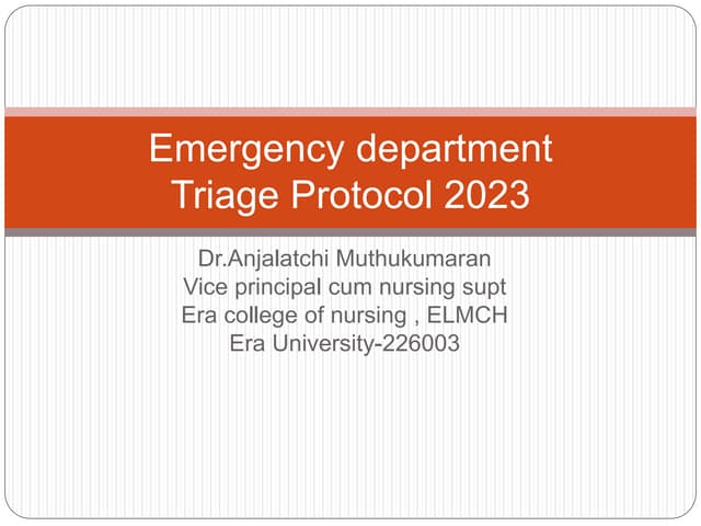 Triage in Emergency Department | PPT