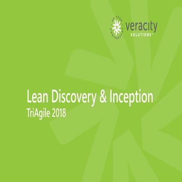 TriAgile 2018 - Lean Discovery & inception | PDF