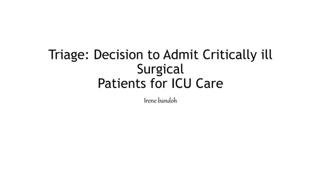 Nursing management of critically ill patient in intensive care units | PPTX