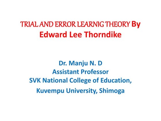 Trial and error learning theory | PPT